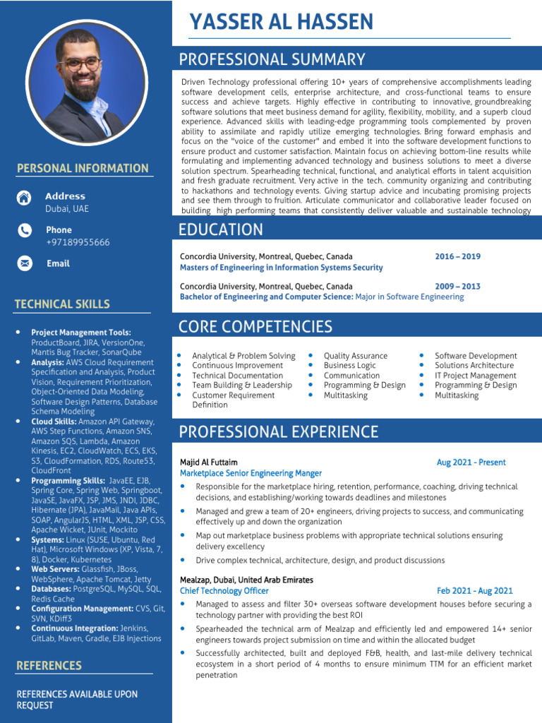 YASSER - Designed Resume | PDF | Scrum (Software Development) | Software Engineering
