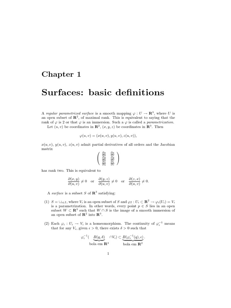 chapter 1, definitions of planes and derivations | PDF | Vector Space | Differential Geometry
