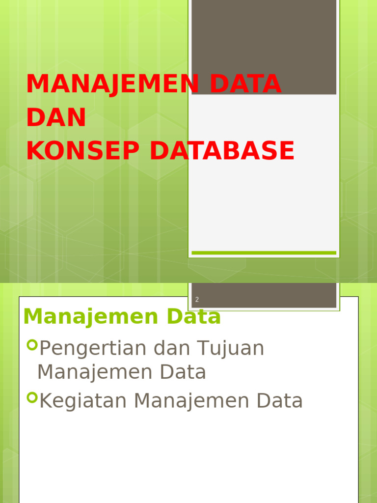 III Manajemen Data Dan Konsep Database | PDF