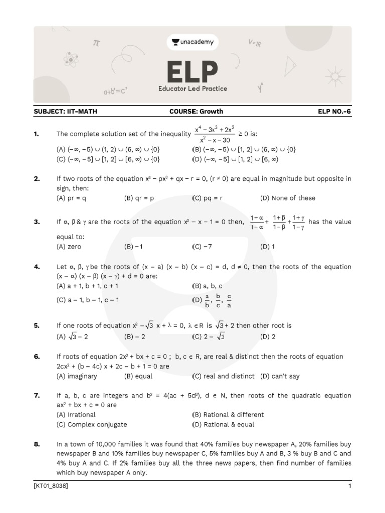 ELP-06 StudentCopy KT01 8038 | PDF