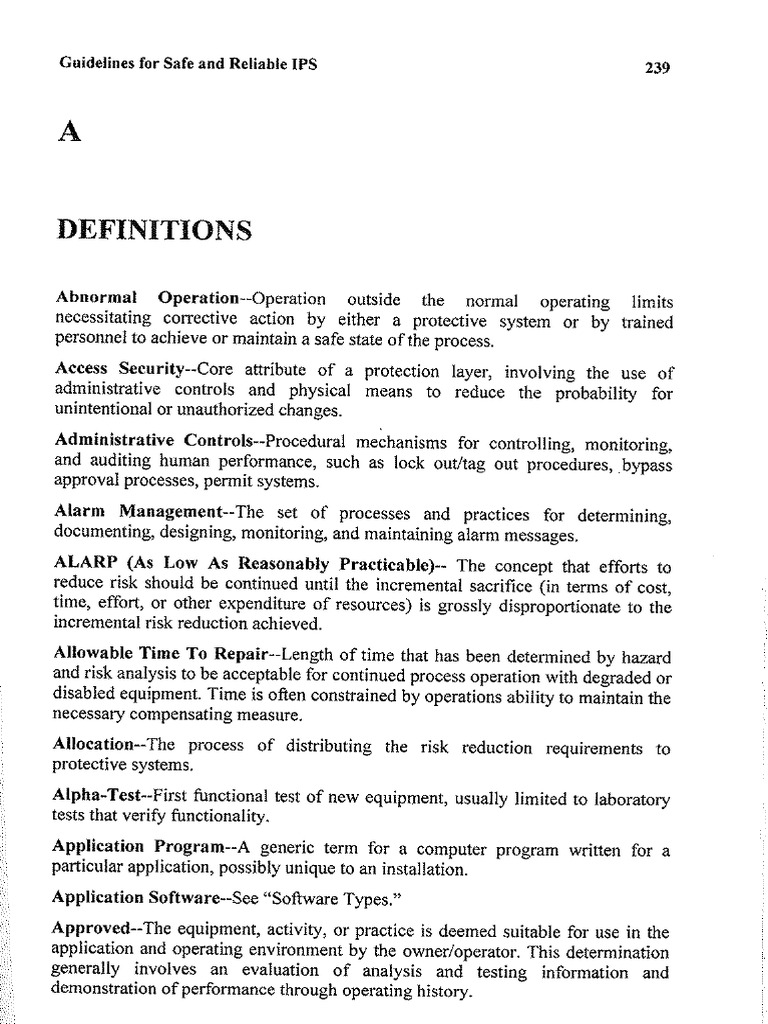 CCPS Definitions | PDF