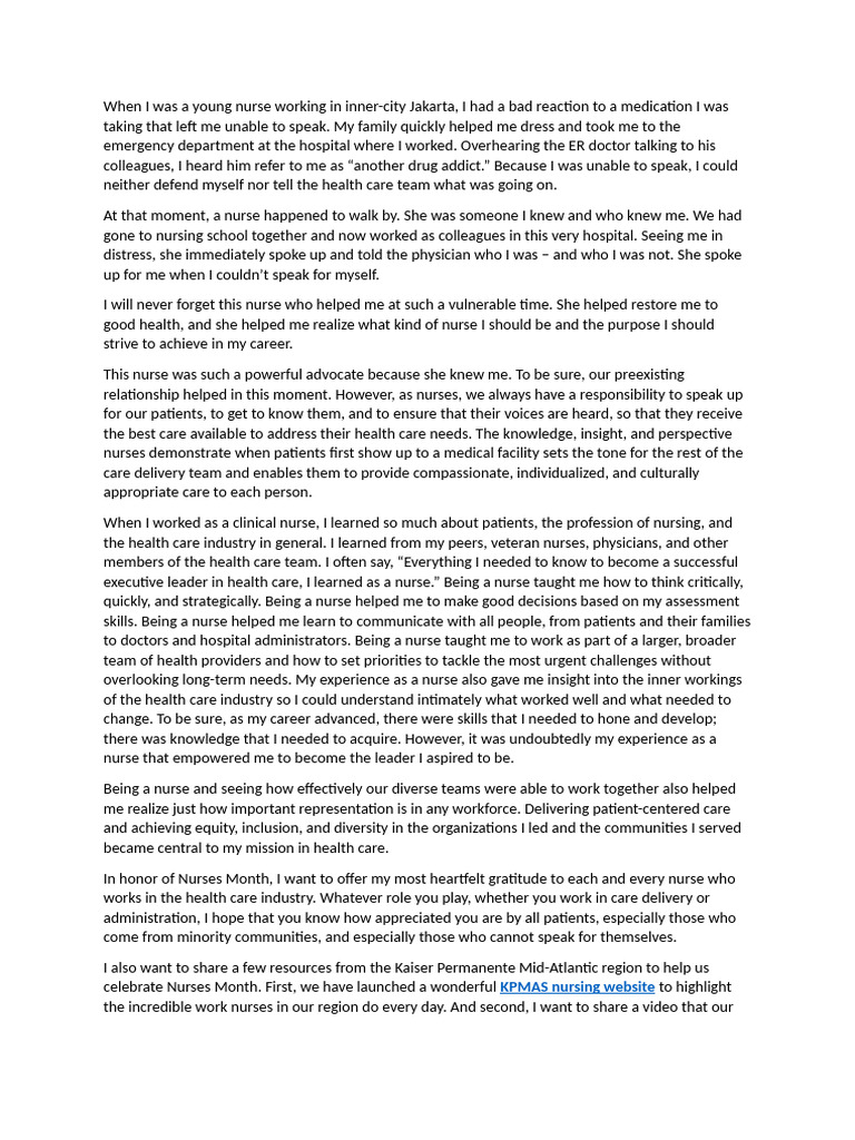 When I Was A Young Nurse Working in Inner | PDF | Nursing | Health Care