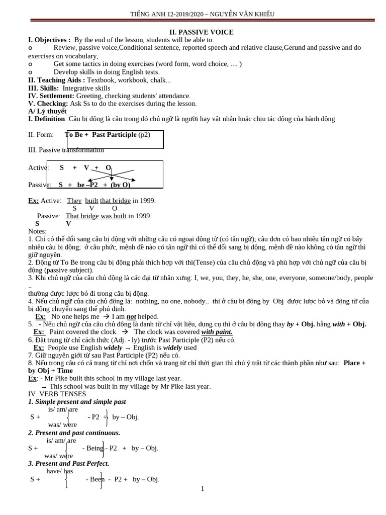 LY THUYET VA BAI TAP ANH 12 | PDF | Plural | Verb