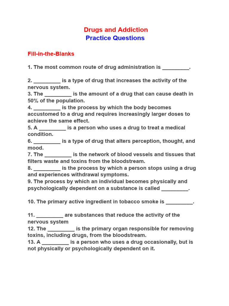 Class 8 Drugs and Addiction | PDF