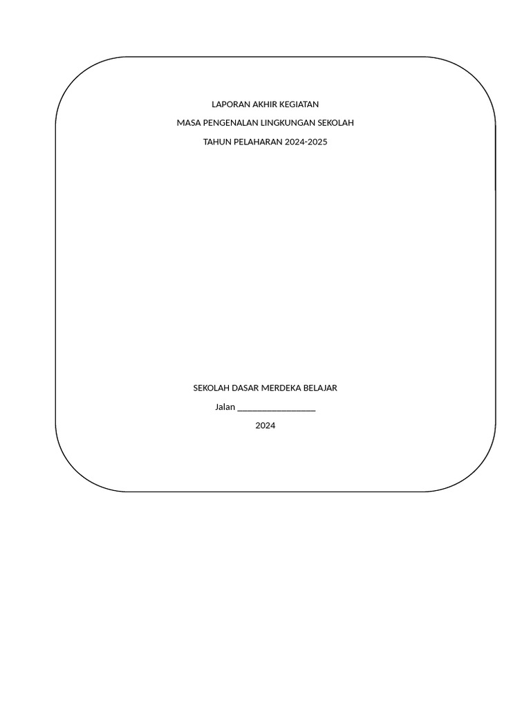 Laporan MPLS SD 2024-2025 | PDF