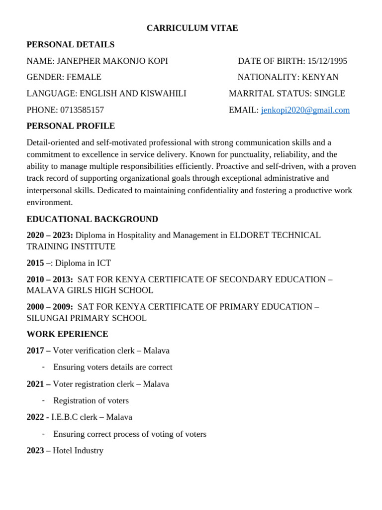 Carriculum Vitae | PDF