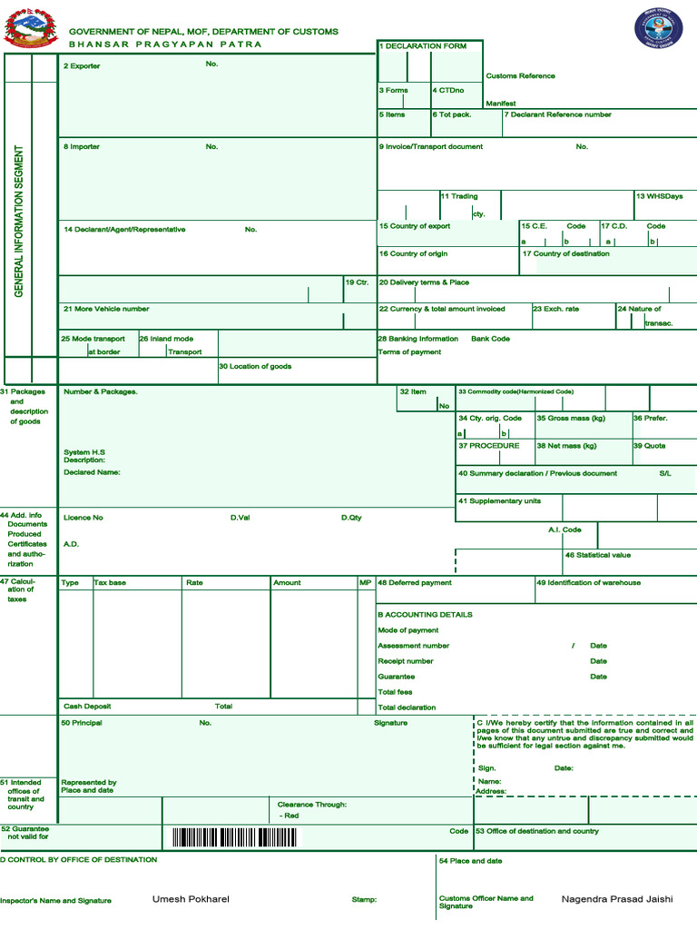 Customs Declaration Form Overview | PDF | Value Added Tax | Customs