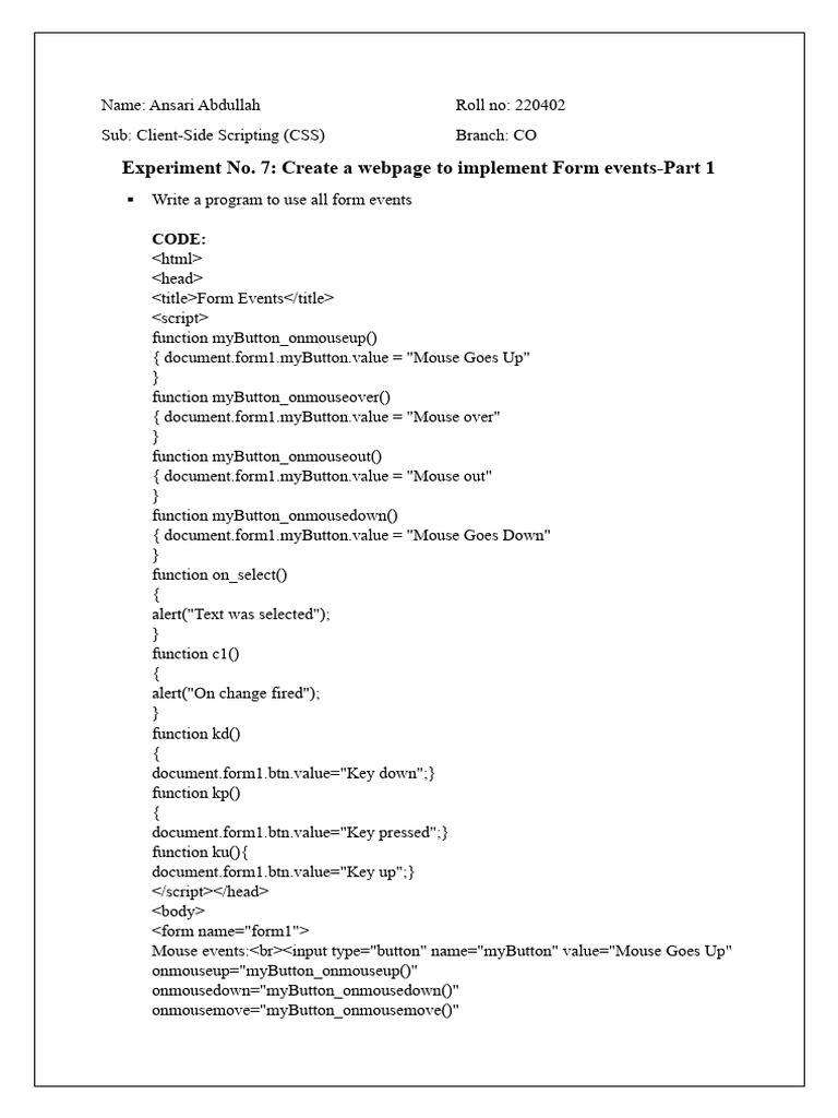 Css Exp 7 Pdf Updated Tuesday Pdf Dynamic Web Page Computer File