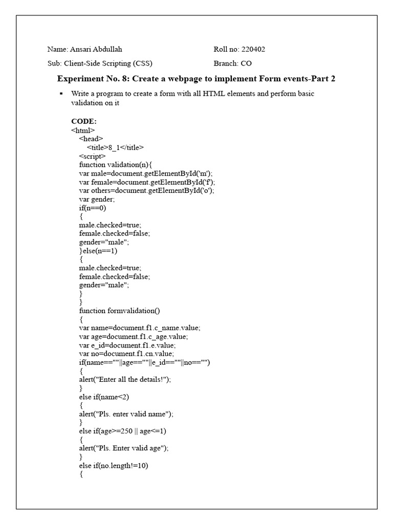 Css Exp 8 PDF Updated Tuesday | PDF | World Wide Web | Internet & Web