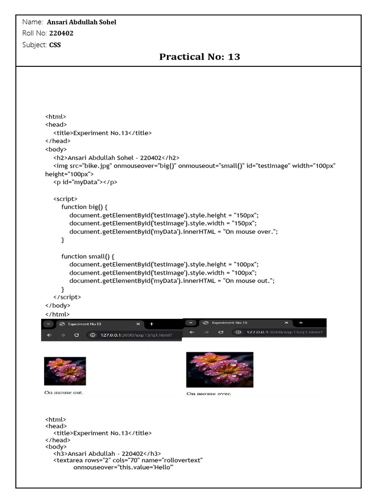 Css Exp 13 PDF Updated Tuesday | PDF | Web Standards | Computing