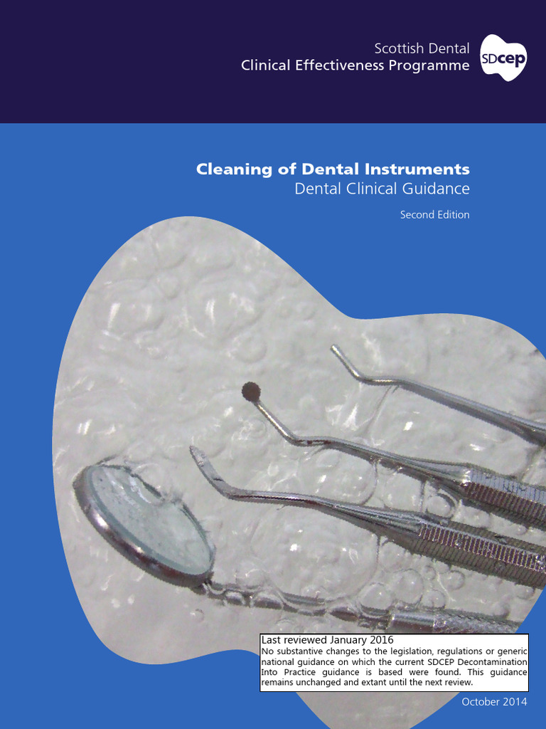 SDCEP Cleaning of Dental Instruments | PDF | Hand Washing | Hygiene