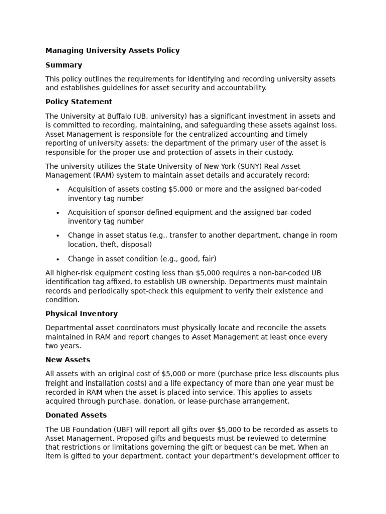 Sample AMO Policies and Procedures | PDF | Asset Management | Inventory