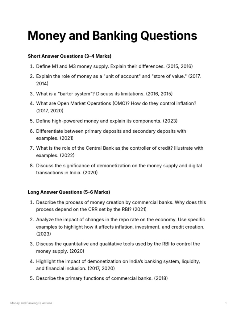 Key Concepts in Money and Banking | PDF | Money | Money Supply