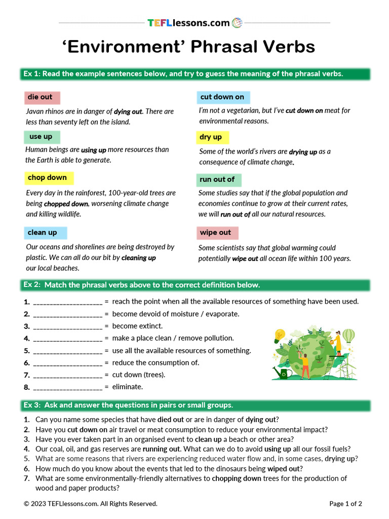 Environment Phrasal Verbs Teacher Copy 1 | PDF | Climate Change ...