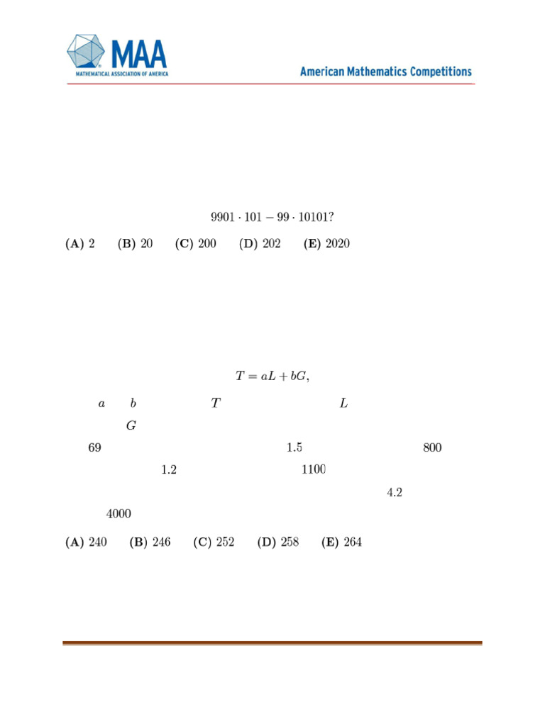 2024 Amc 12a Problems and Answers 3 | PDF | Area | Triangle