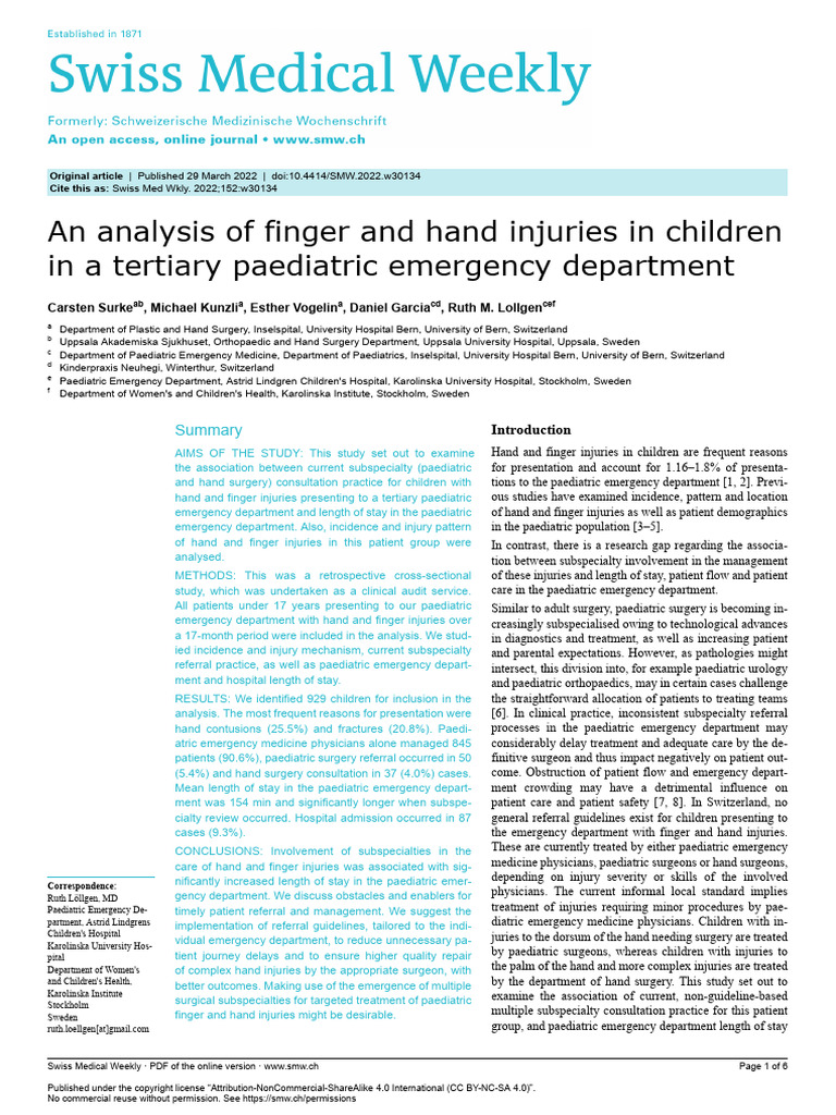 Article | PDF | Emergency Department | Medicine