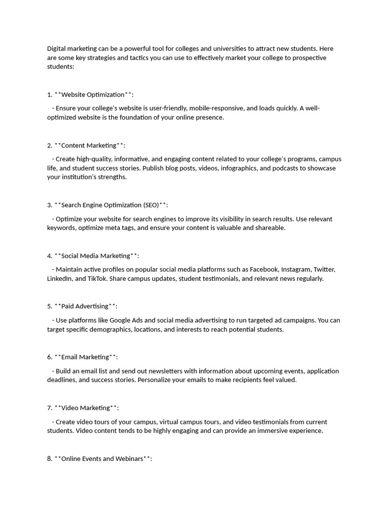 Digital Marketing Can Be A Powerful Tool For Colleges and Universities ...