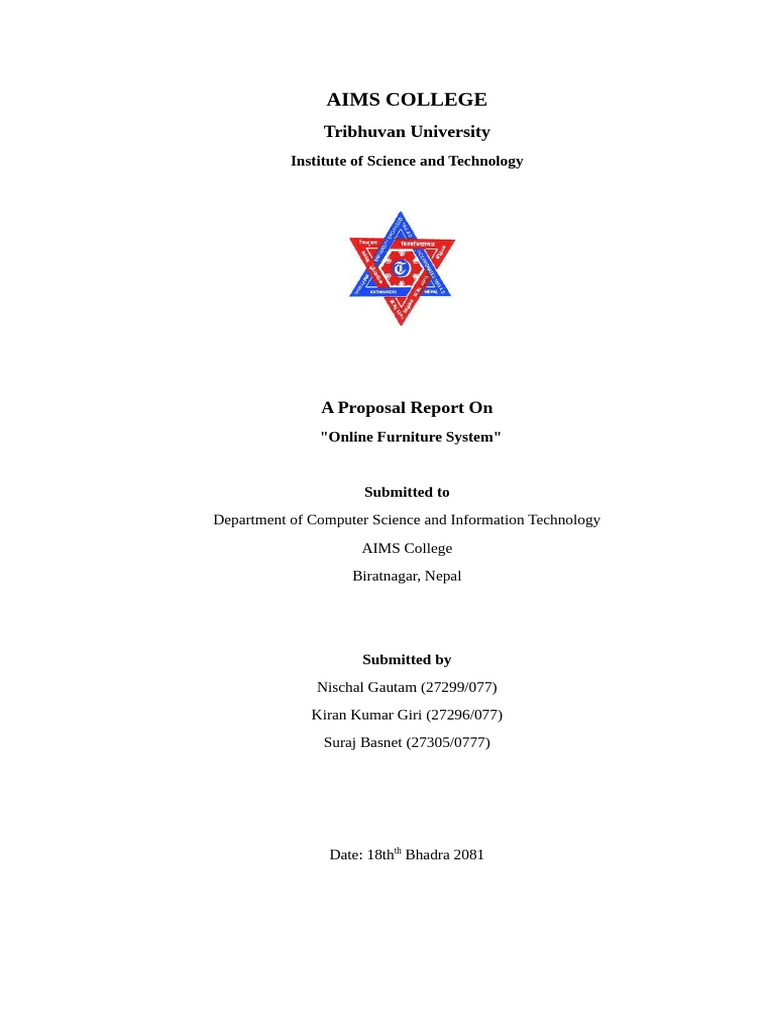 Furniture Proposal Report | PDF | Usability | Computing