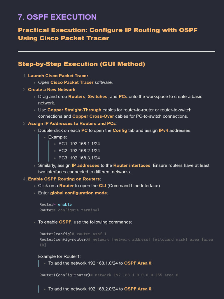 7. OSPF EXECUTION | PDF | Router (Computing) | Computer Network