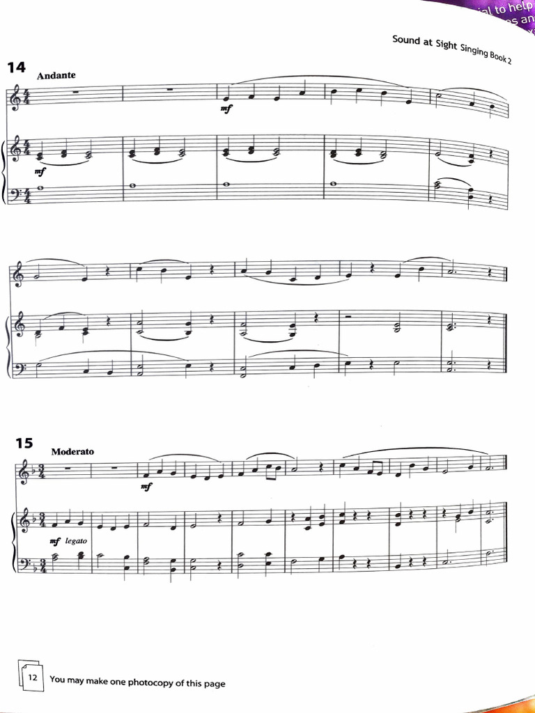Sight Singing Trinity Grade 3 | PDF | Musical Notation