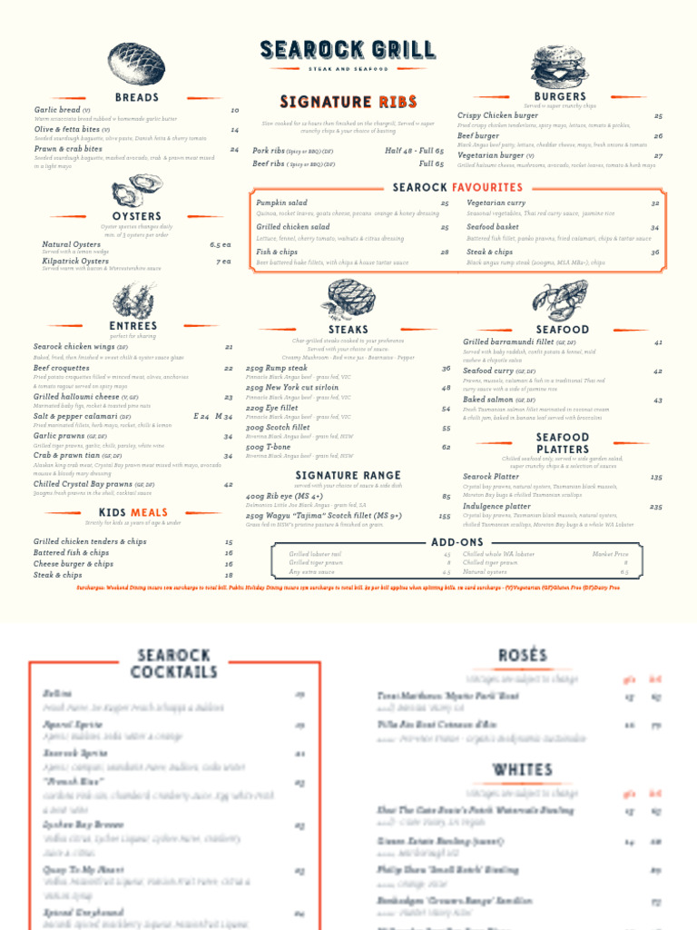 SEAROCK FoodHandoutMenuJULY 24qr | PDF | Hamburgers | Scotch Whisky