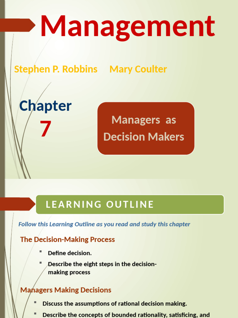 07.manager As Decision Maker | PDF | Decision Making | Rationality