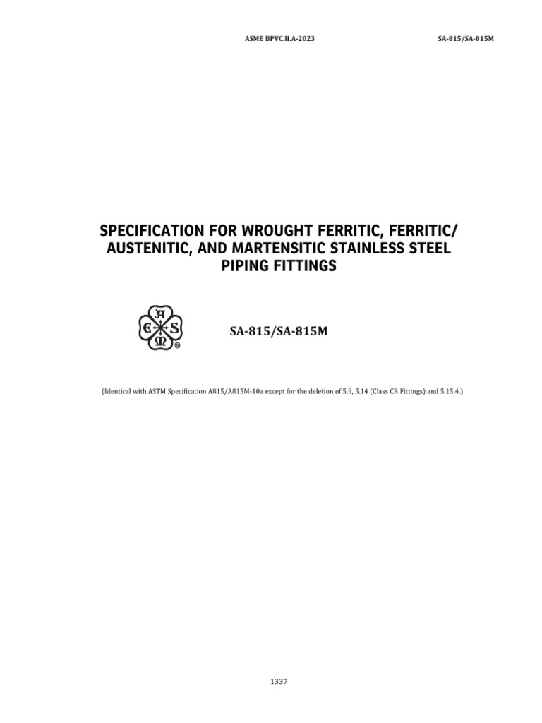Sa815 Pdf Welding Construction