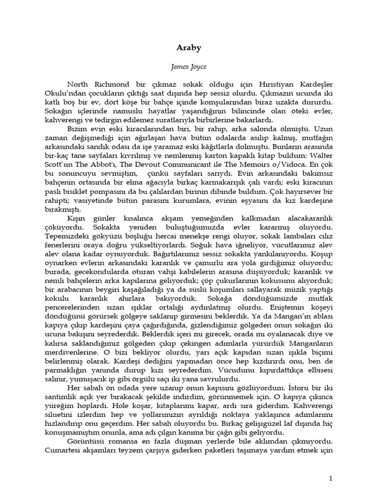 James Joyce Araby | PDF