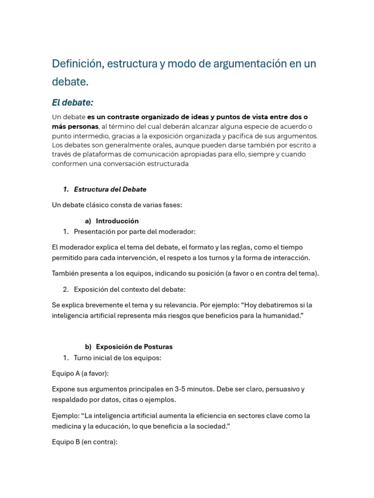 Debate Organización | PDF | Falacia | Argumento