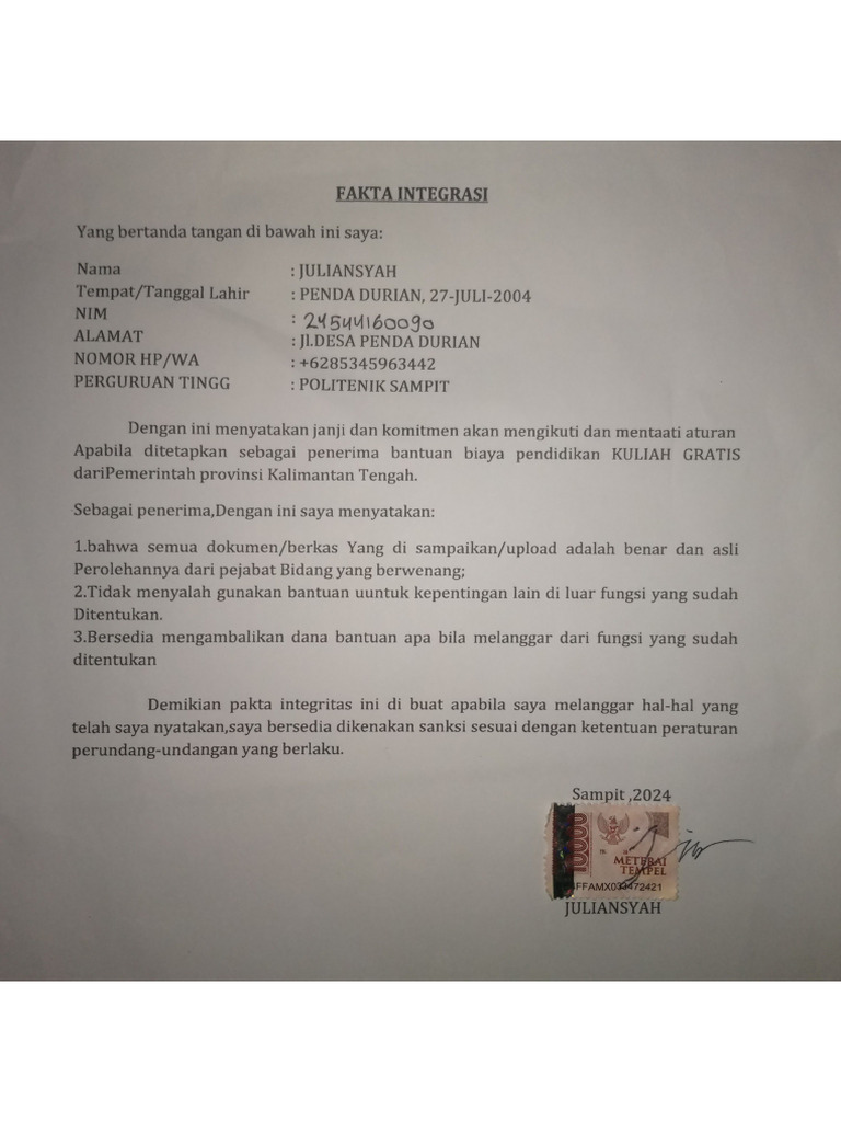 Fakta Integritas | PDF