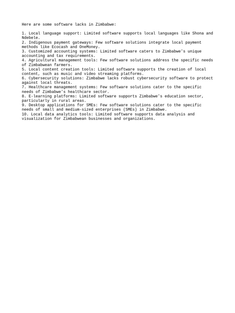 Here are some software lacks in Zim | PDF