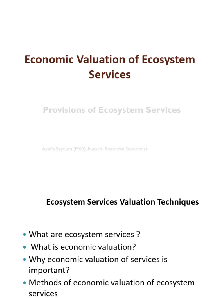 Lecture 5 - Provision of Ecosystem Services | PDF | Externality | Ecosystem