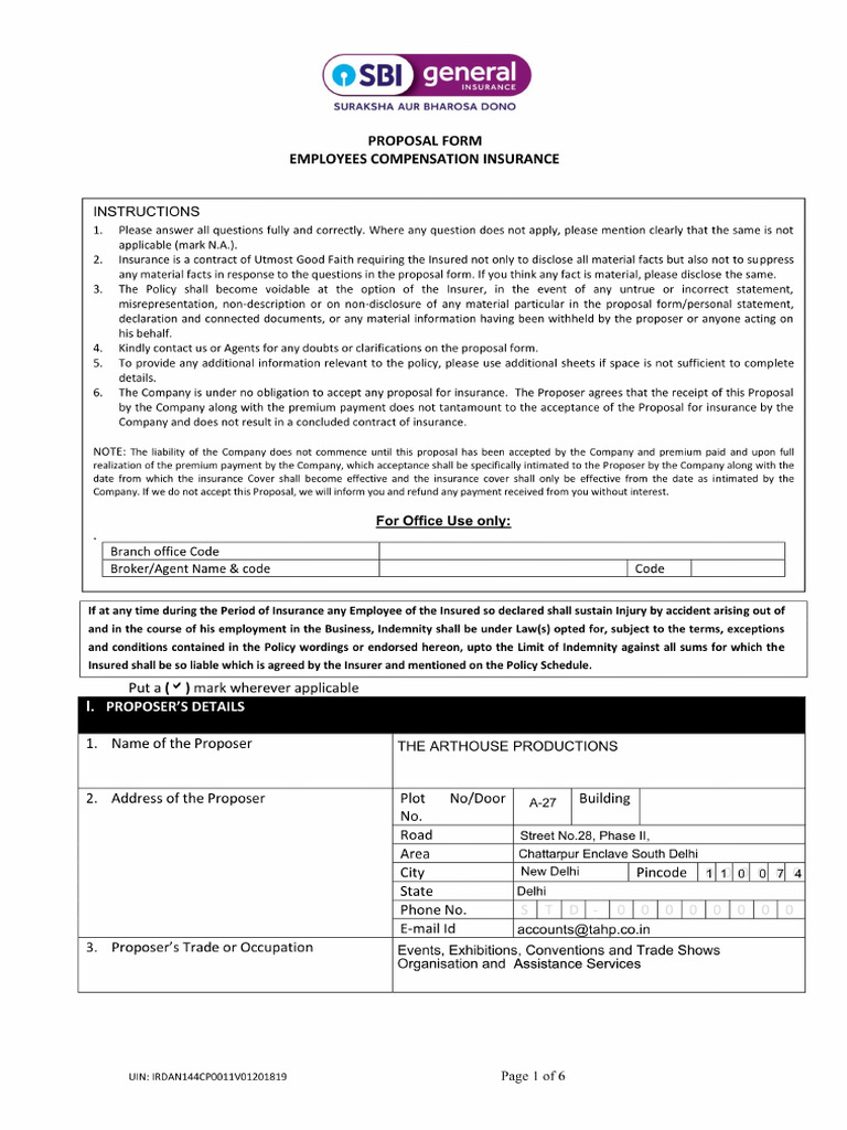 WC Proposal Form | PDF