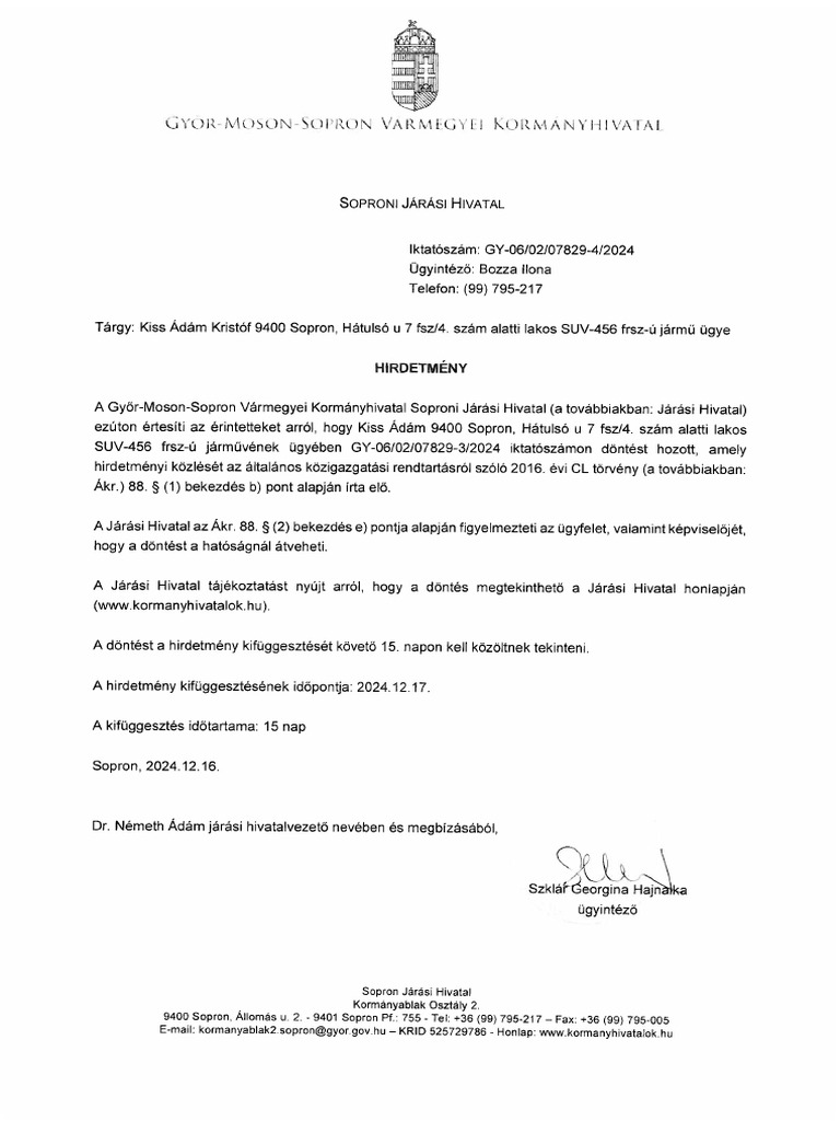 Kiss Adam Kristof Suv 456 FRSZ U Jarmu Ugye | PDF