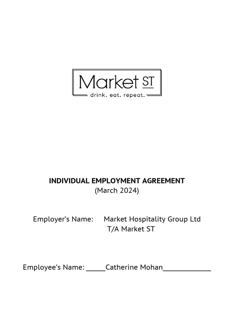 Employment Agreement March 2024 | PDF | Employment | Sick Leave