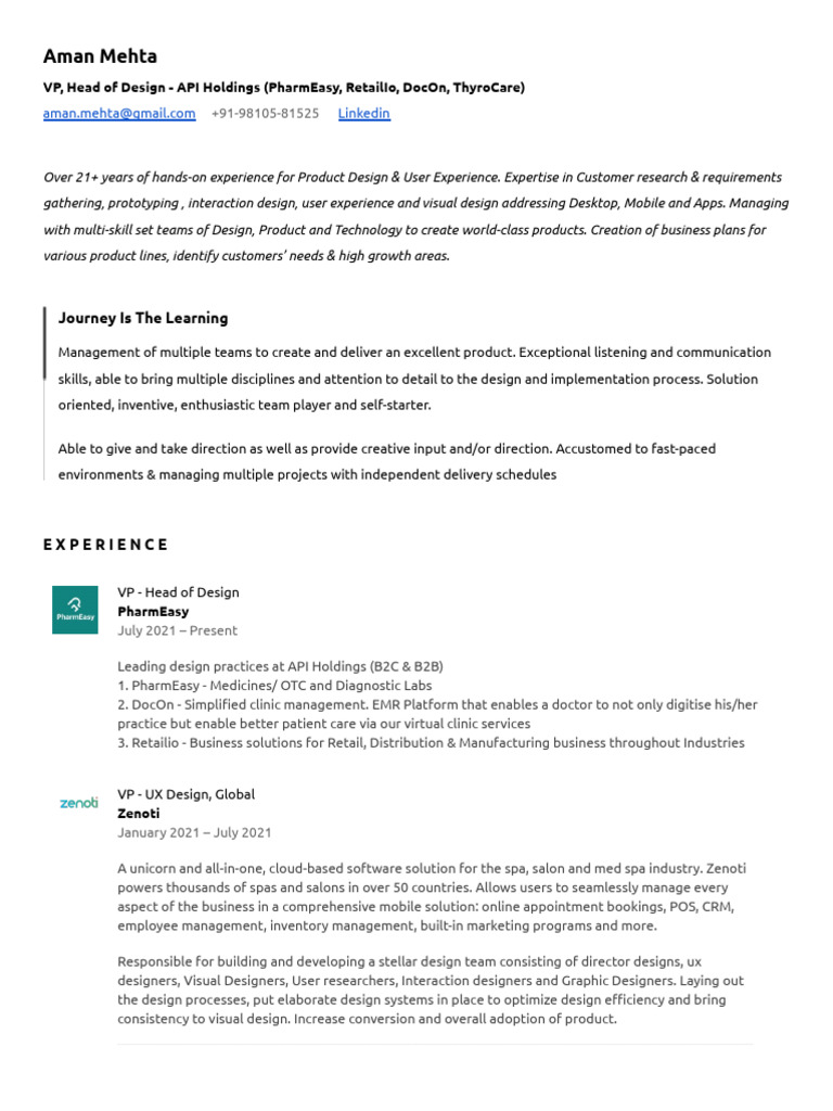 02 Aman Mehta - VP, Head of Design - PharmEasy | PDF | Mobile App ...