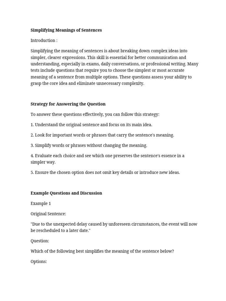 Simplifying Meanings (Reading) | PDF | Sentence (Linguistics) | Human Communication