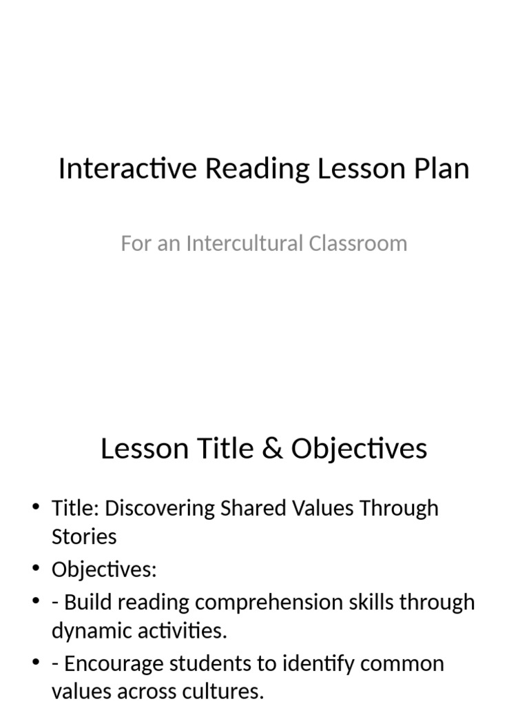 Interactive Reading Lesson Plan | PDF