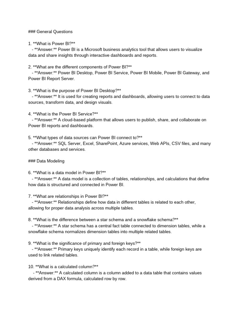 Day 4 POWERBI Interview QnA | PDF | Computing | Information Technology Management