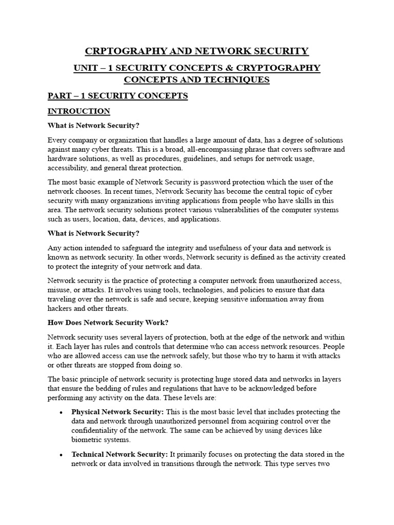 Crptography and Network Security | PDF | Encryption | Security