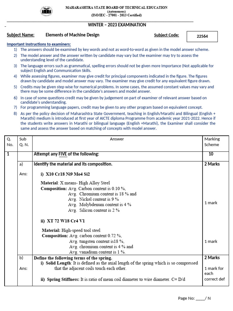 Elements of Machine Design | PDF | Screw | Mechanical Engineering