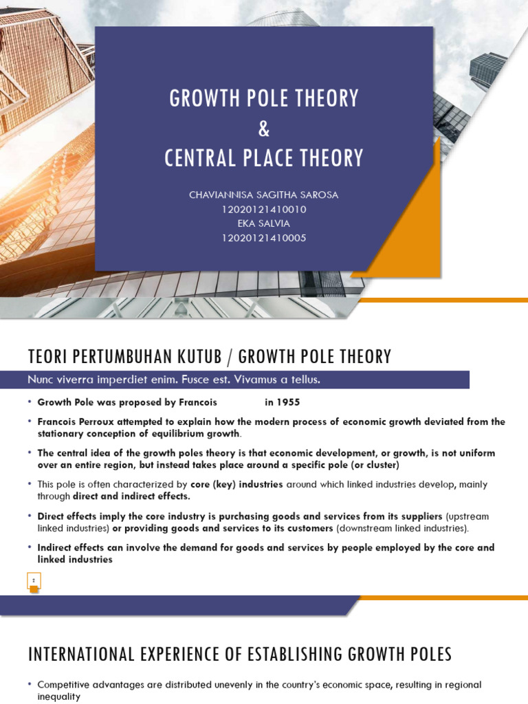 Growth Pole and Central Place Theories | PDF | Policy | Economies