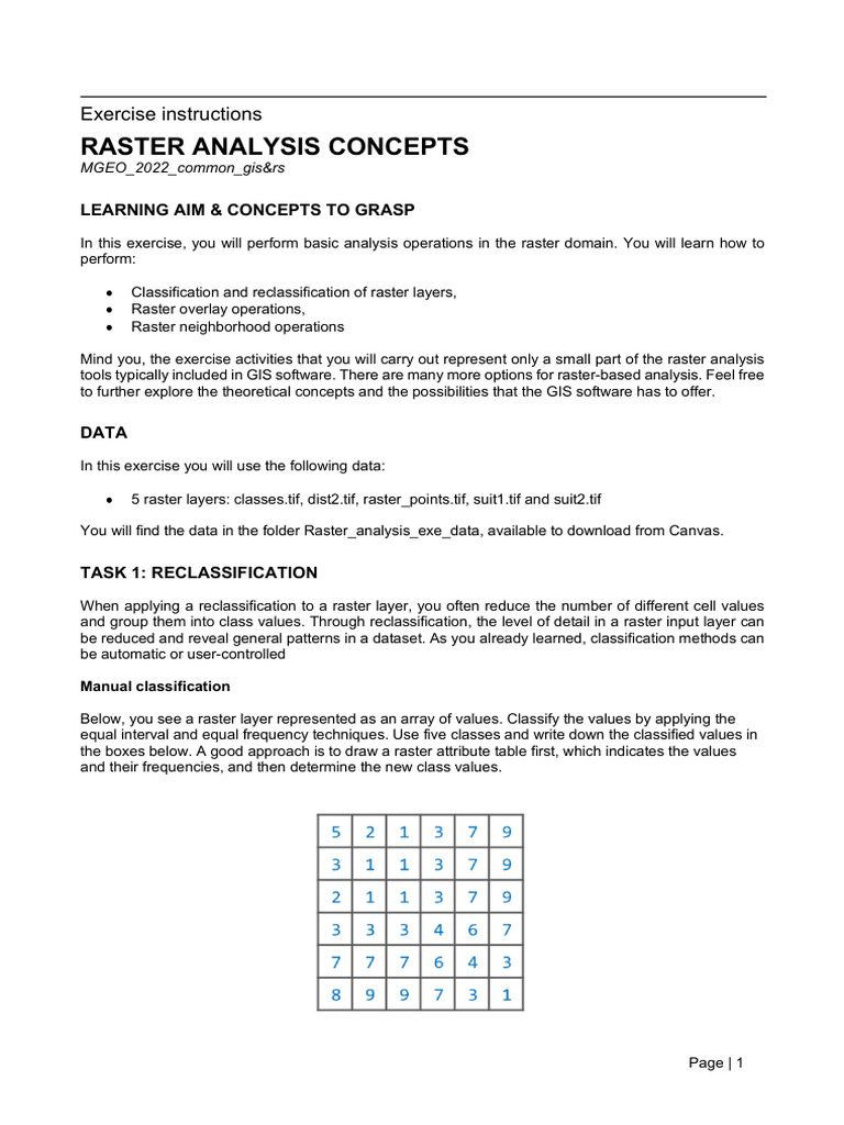 Raster Analysis Exercise QGIS 2024 | PDF | Geographic Information ...