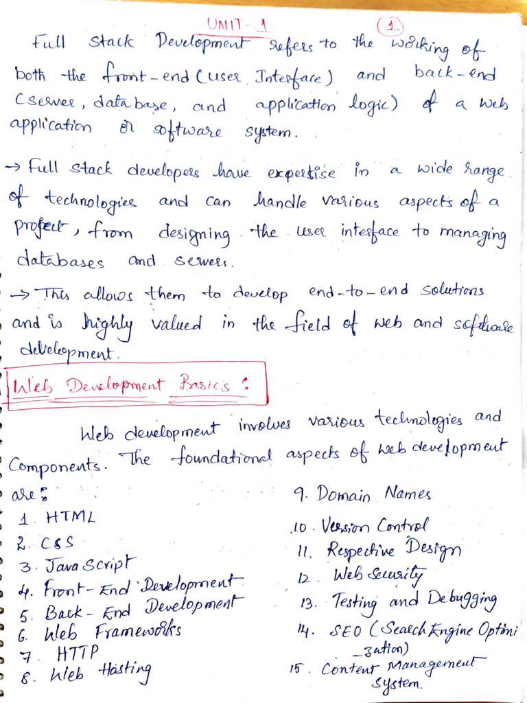 Full Stack Developement UNIT - 1 | PDF | World Wide Web Consortium ...