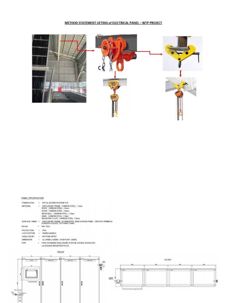 METHOD STATEMENT LIFTING of ELECTRICAL PANEL | PDF