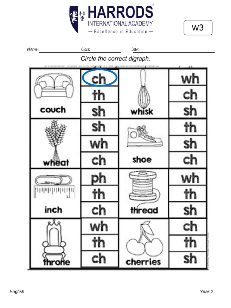 Digraph Worksheet 3 Mix | PDF