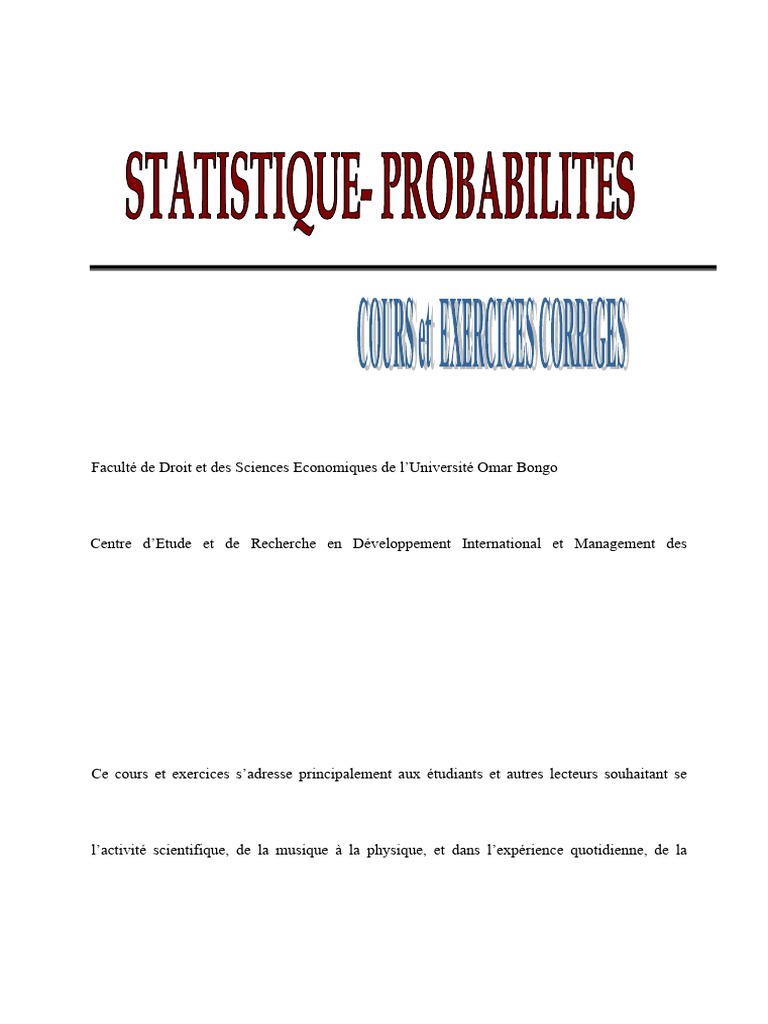 Introduction à la Statistique Inductive | PDF | Variance (mathématiques ...