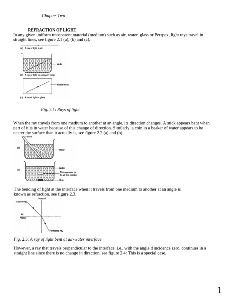 PHYC NOTES REFRACTION OF LIGHT | PDF | Refraction | Refractive Index