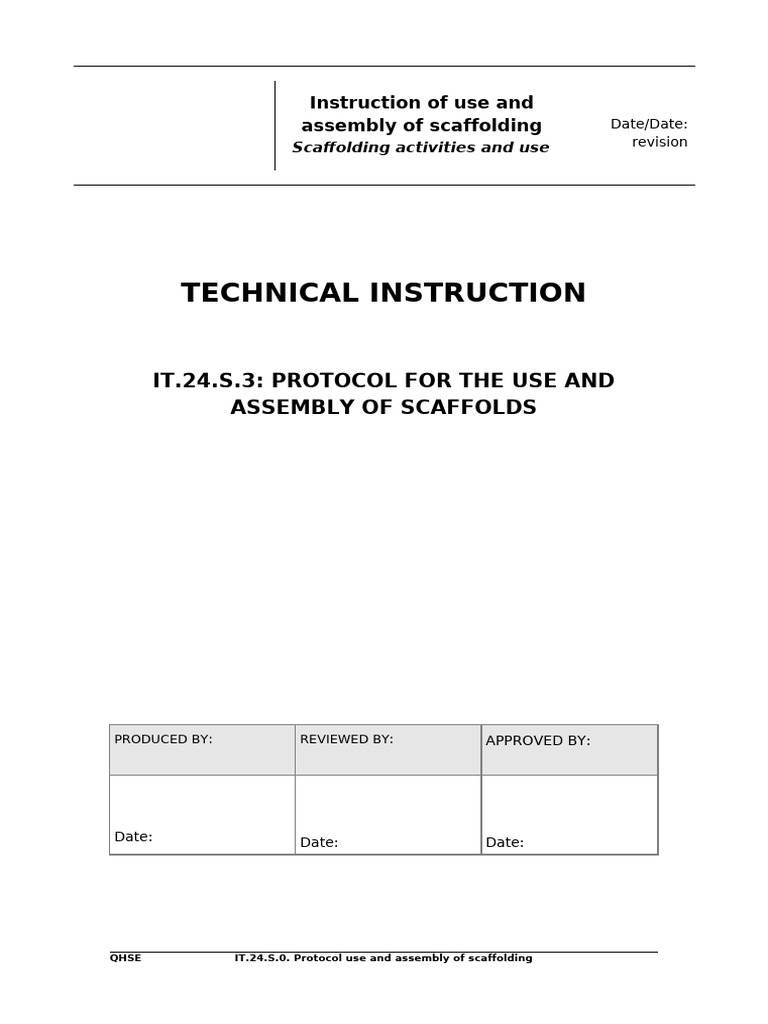 IT.24.S.3 Instruction of Use and Assembly of Scaffolding | PDF ...