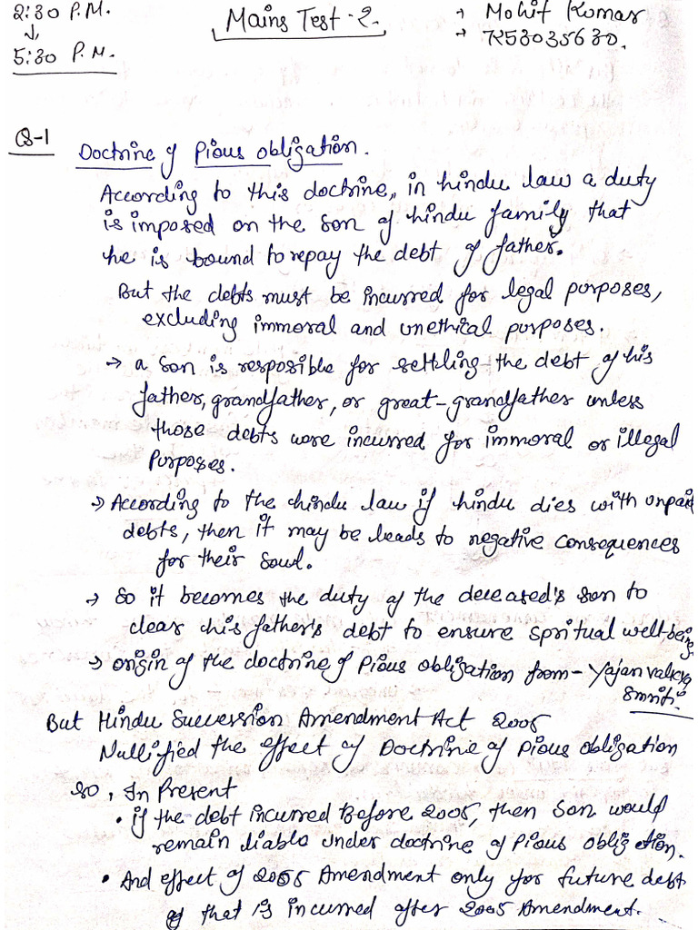 Hindu Law Notes | PDF